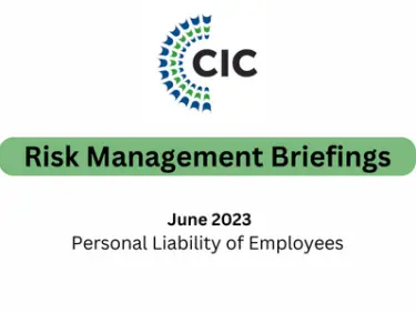 CIC guidance on employee personal liability risks